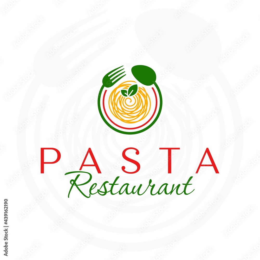 Pasta restaurant logo. Italian restaurant logo. Circle spoon and fork ...