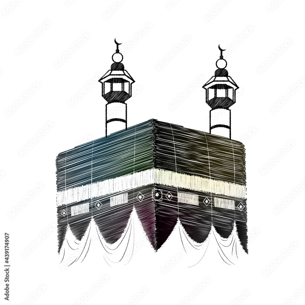 Beautiful Abstract Holy Kaaba sharif illustration Stock Vector | Adobe ...