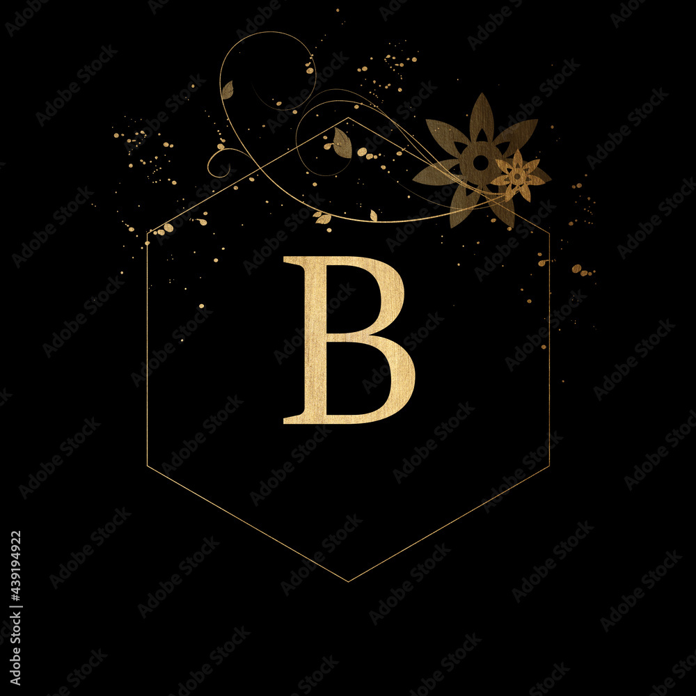 Luxury Boutique Letter B Monogram Logo, Vintage Golden Letter With ...