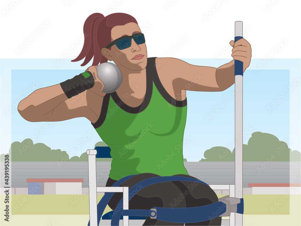 para sports paralympic shot put, visual impaired female athlete, track ...