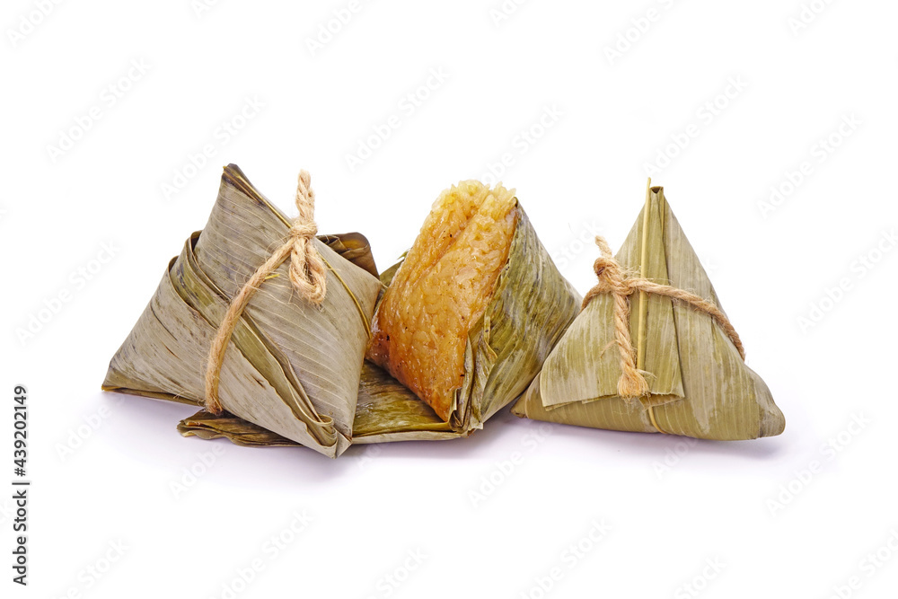 Poster Sticky rice dumpling or Zongzi (Pyramid-shaped dumpling made by ...