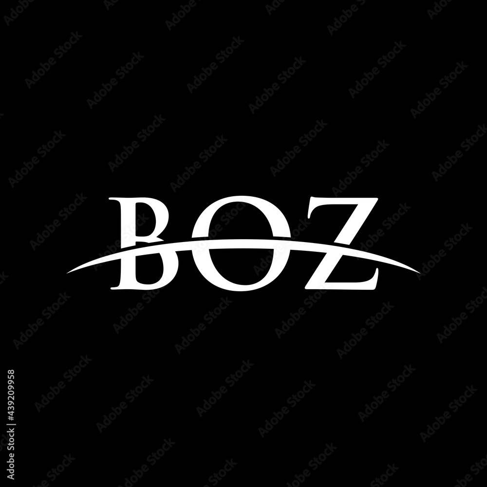 BOZ initial movement swoosh overlapping horizon, business company logo ...