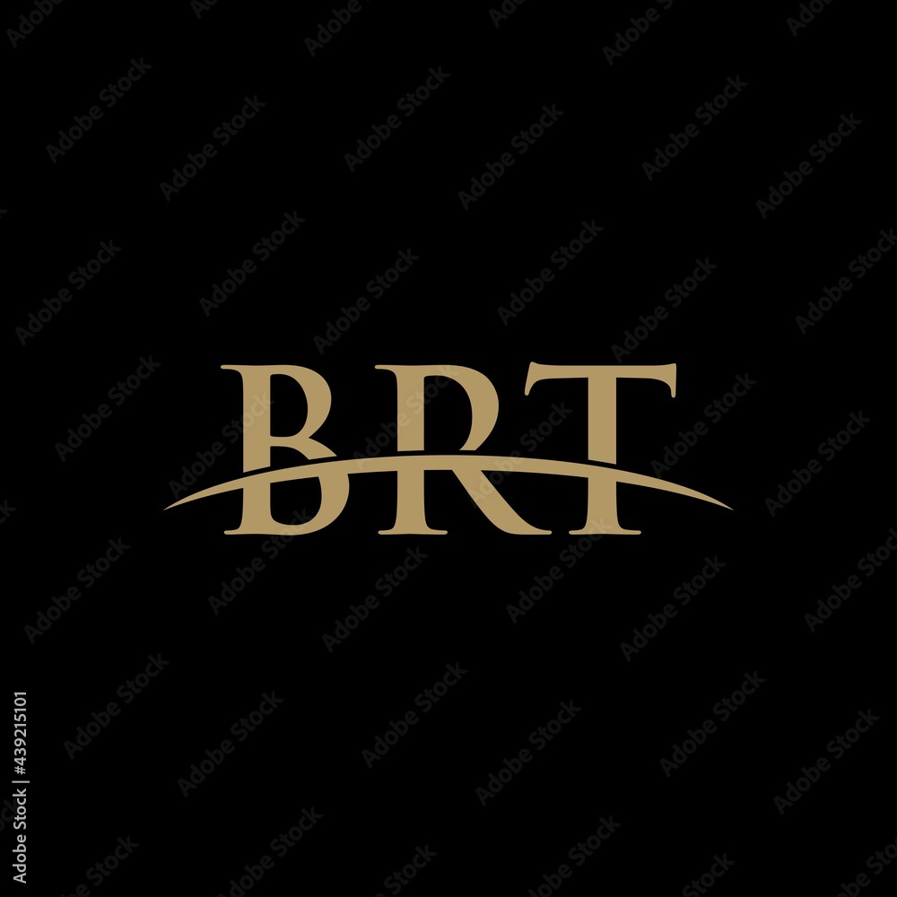 BRT initial overlapping movement swoosh horizon, logo design ...