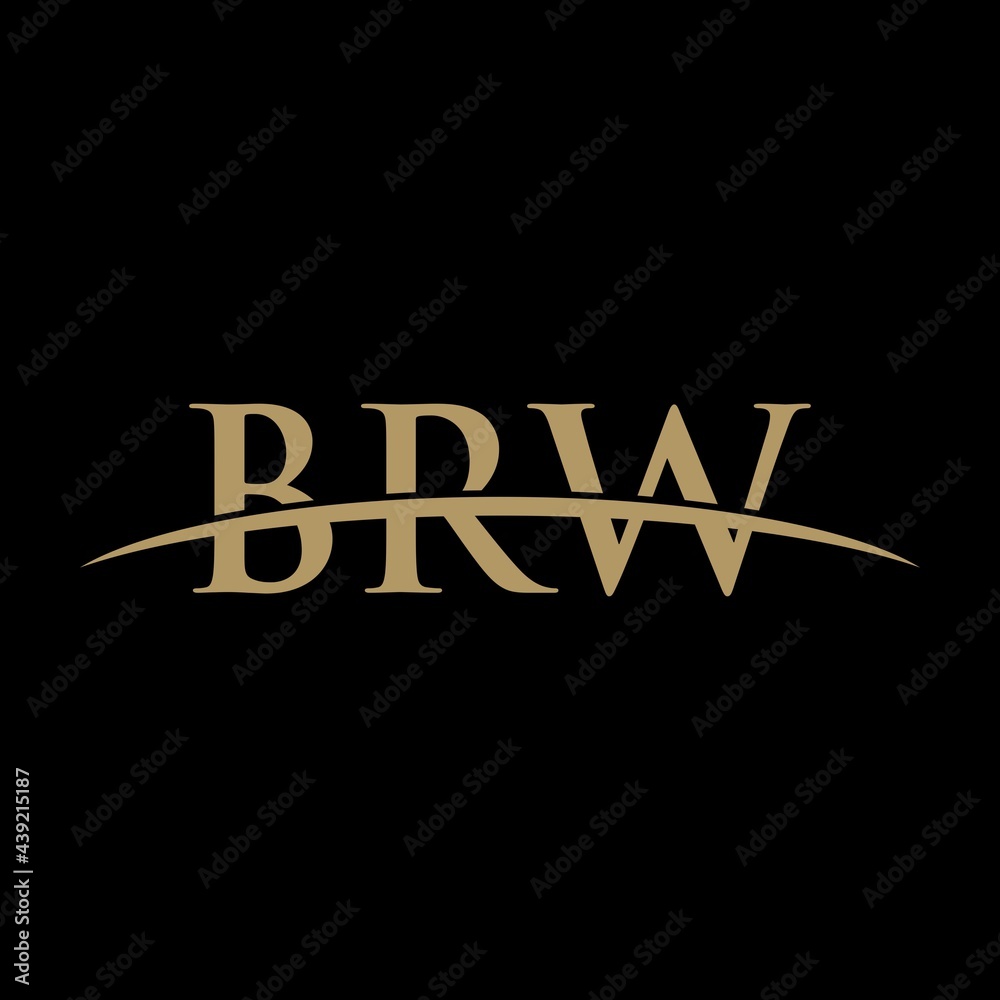 BRW initial overlapping movement swoosh horizon, logo design ...