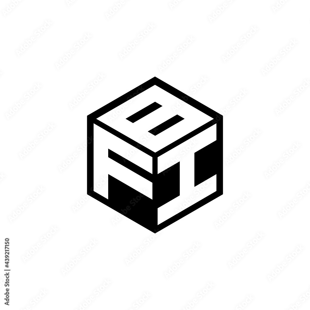 FIB letter logo design with white background in illustrator, vector ...