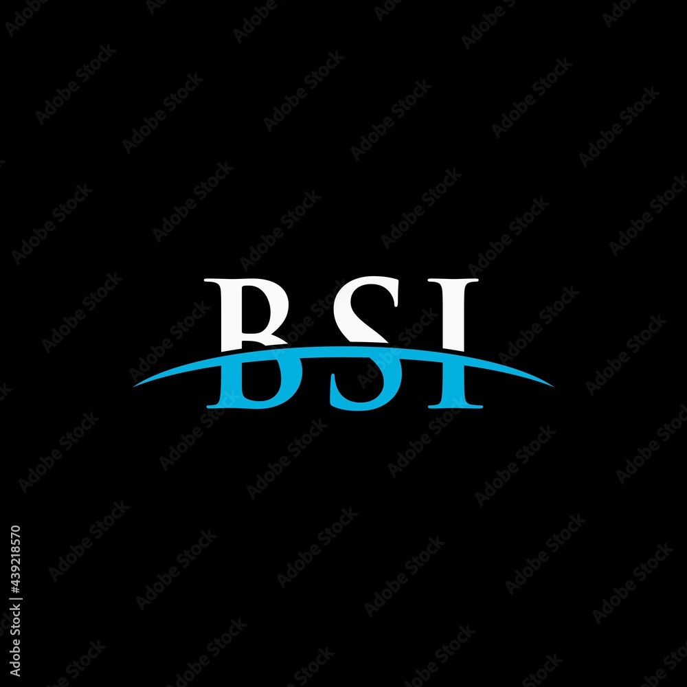 BSI initial overlapping movement swoosh horizon, logo design ...