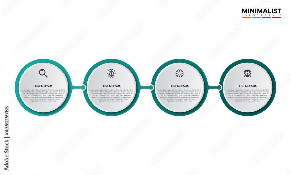 Infographic design template with circle connected shape. info graphic ...