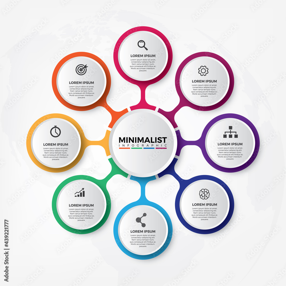 Circle infographic design template isolated on white background ...