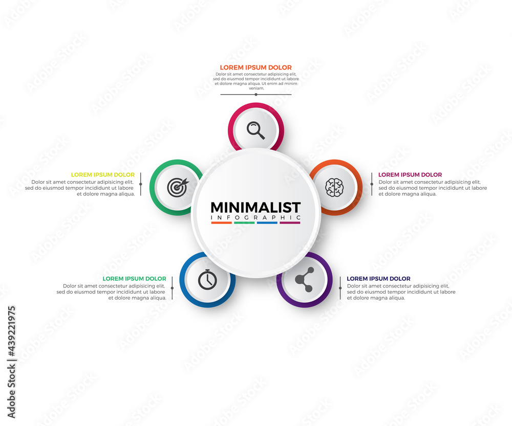 Circular organization chart design template isolated on white ...