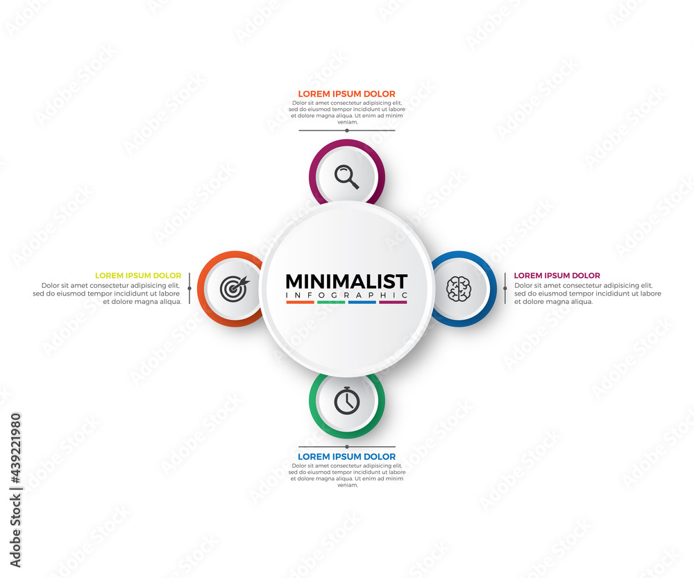 Circular organization chart design template isolated on white ...