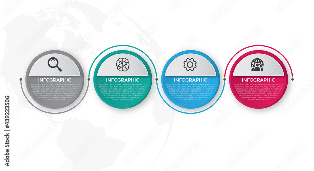 timeline infographic template with icon and text box, isolated on white ...