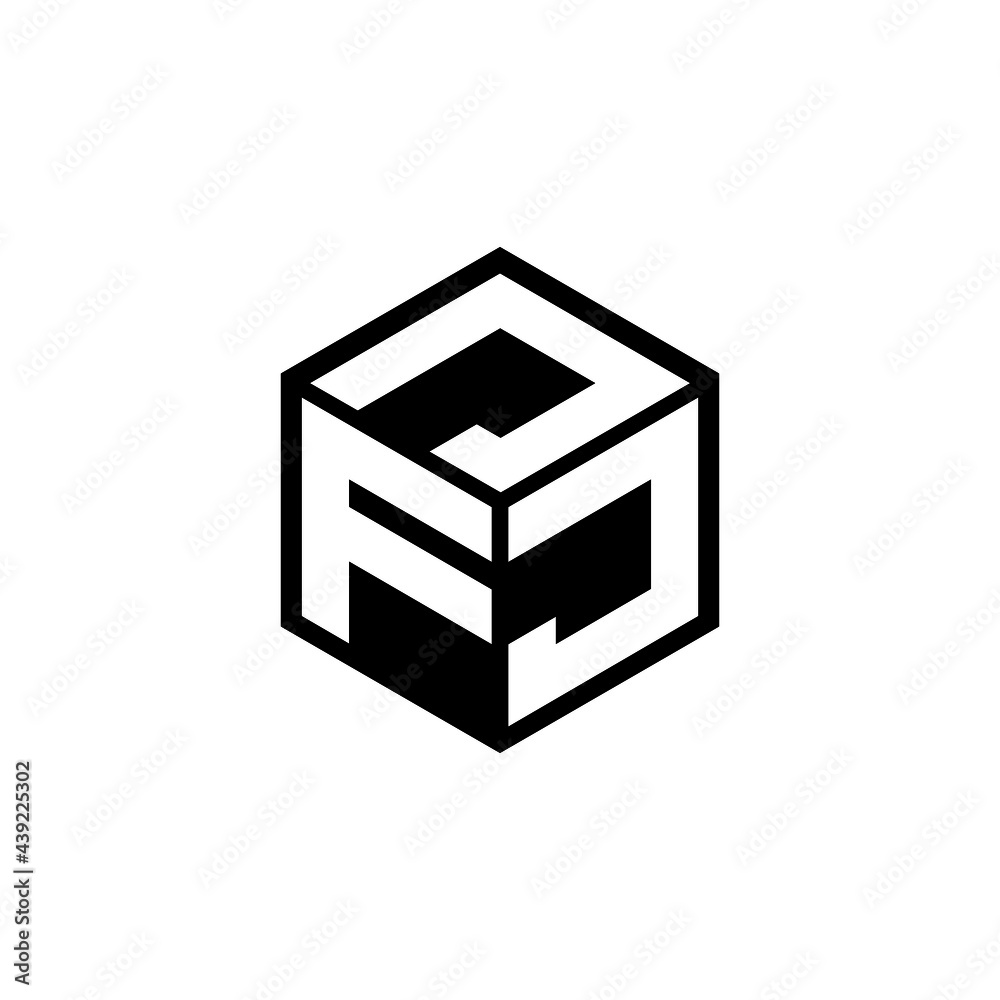 FJJ letter logo design with white background in illustrator, vector ...