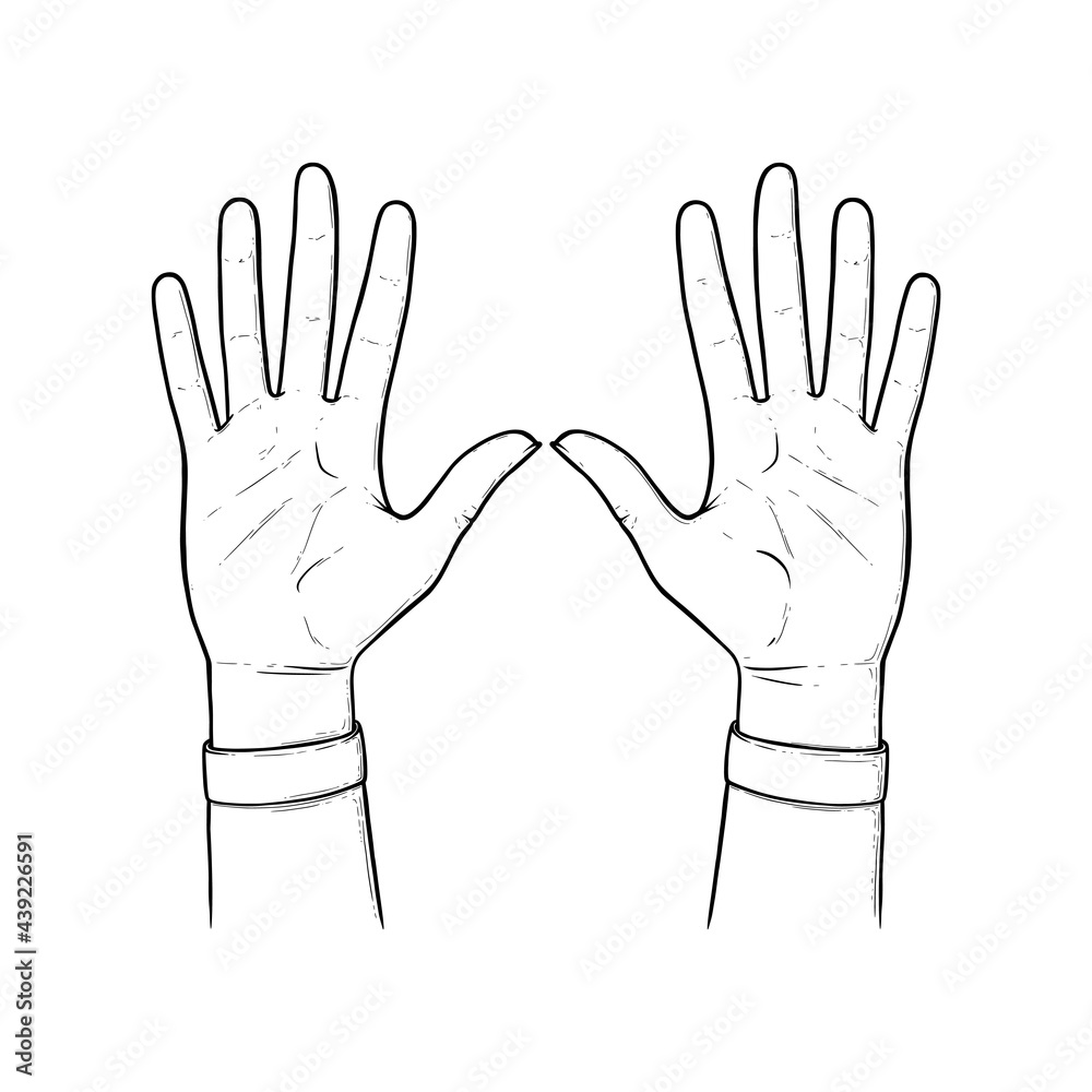 Stop sign with two hands up. Stop hand gesture isolated in white ...