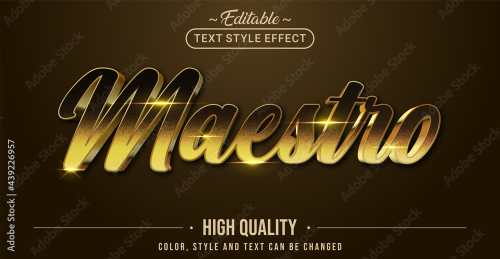 Editable text style effect - Maestro text style theme. Stock Vector ...