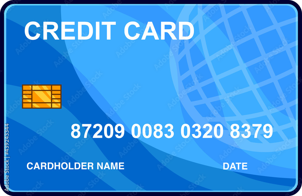 Cartoon Credit Card. Vector Hand Drawn Illustration Isolated On ...