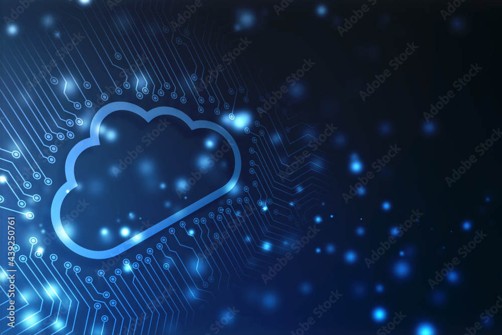 Cloud computing, Cyber technology background, internet data storage ...