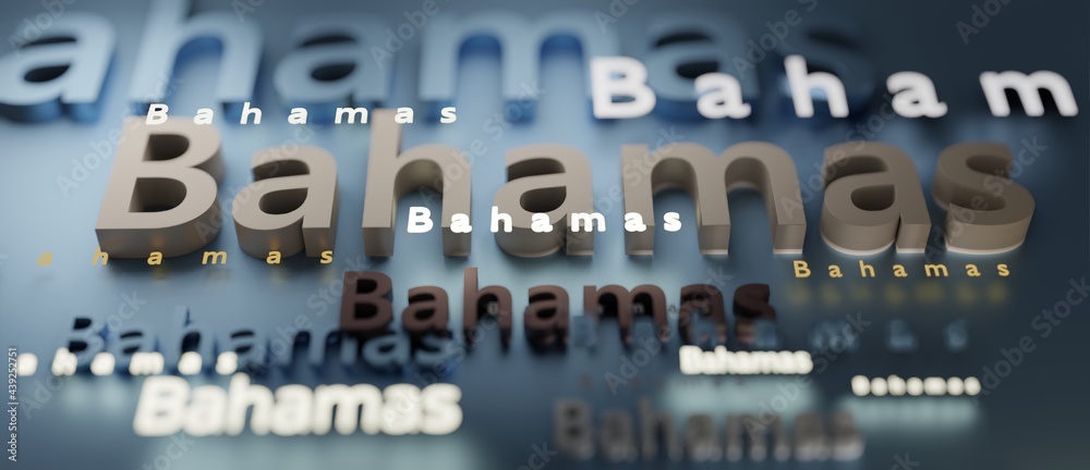 Abstract The Bahamas 3D TEXT Rendered Poster (3D Artwork) Stock ...