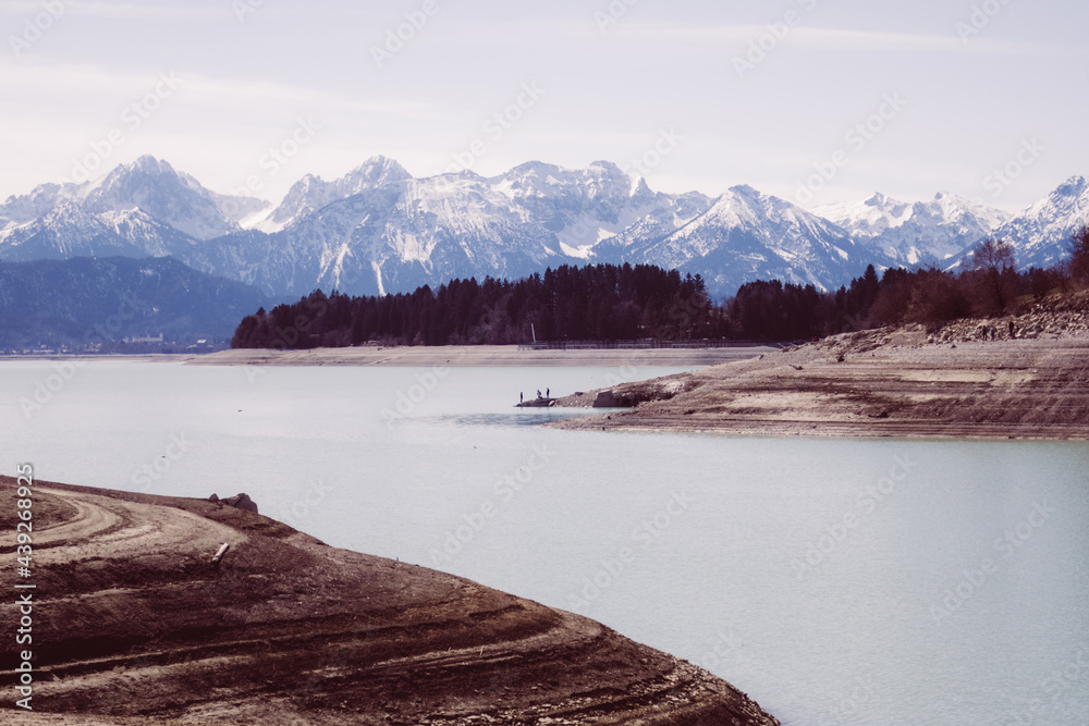Seelandschaft, Forggensee mit Bergpanorama Stock Photo | Adobe Stock