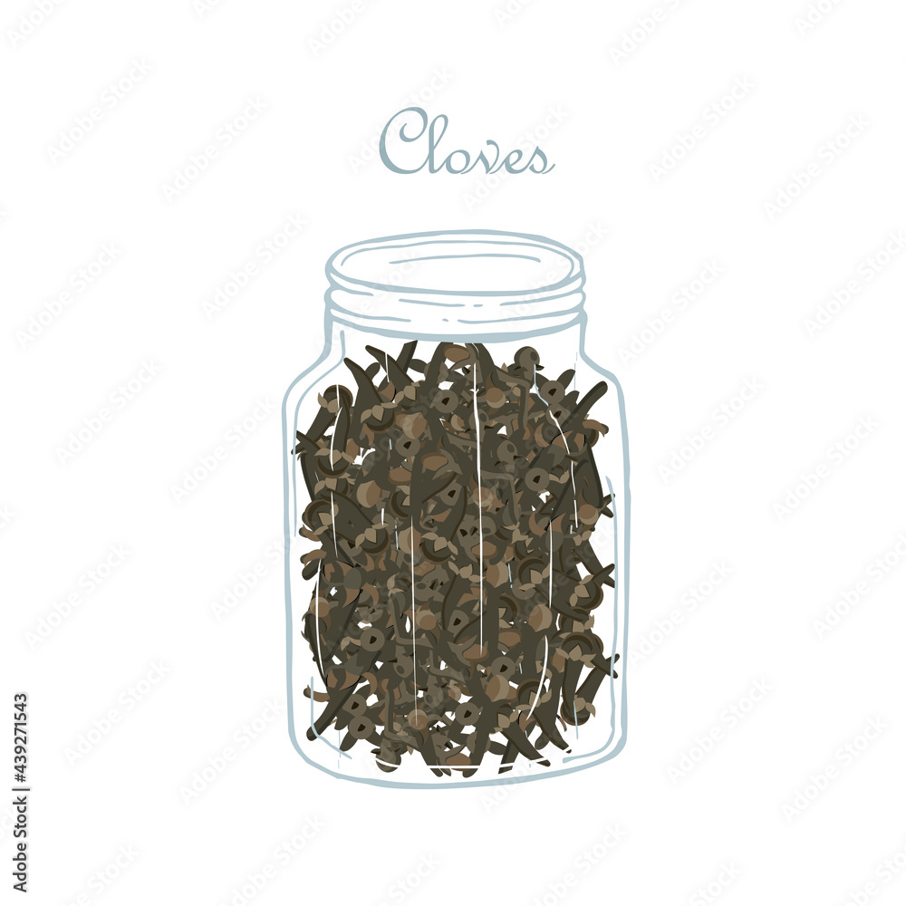 Cloves in jar colorful art design element stock vector illustration for ...
