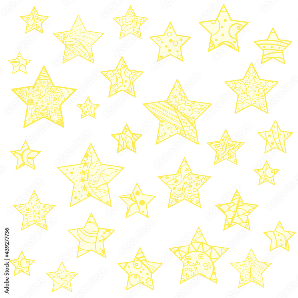 Star. Set of zentangle stars. Zen art. Design Zentangle. Art creative ...