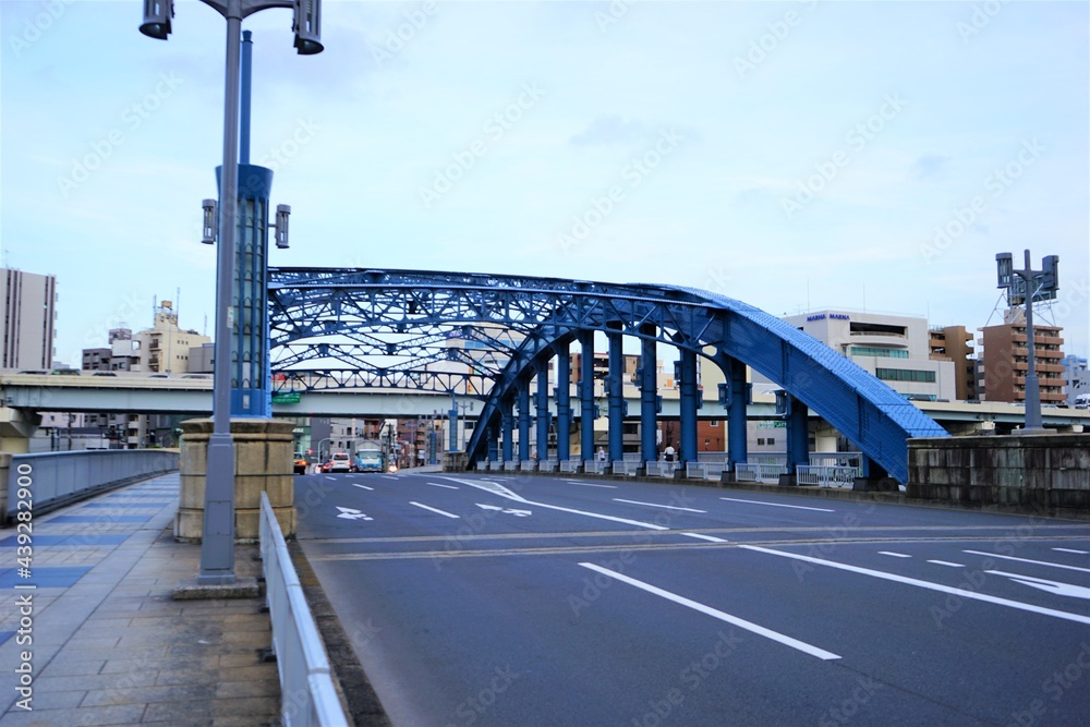 Komagata-Bashi Bridge over Sumida-gawa river in Tokyo, Japan - 日本 東京都 ...