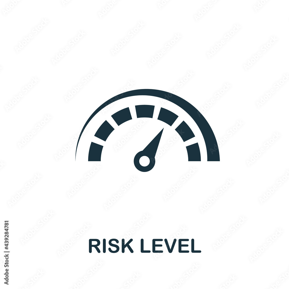 Risk Level icon. Simple creative element. Filled monochrome Risk Level ...