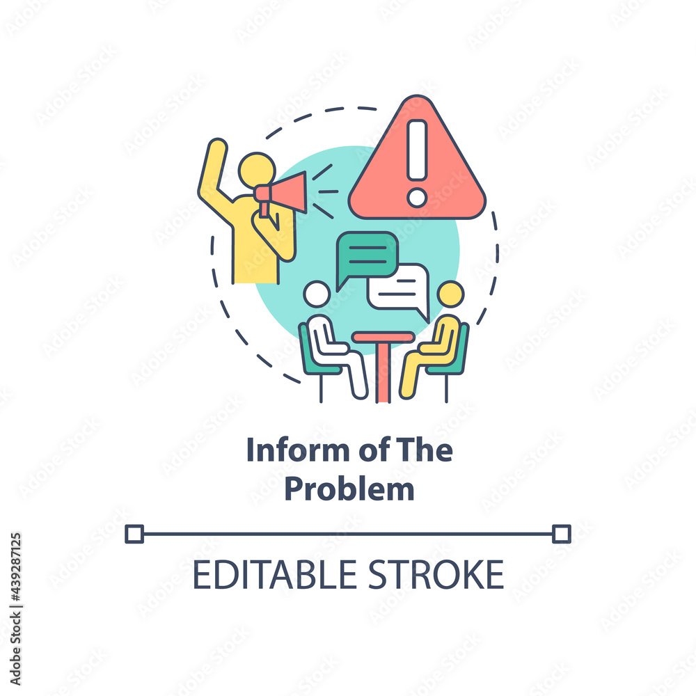 Informing about problem concept icon. Racism at work abstract idea thin line illustration. Race ...