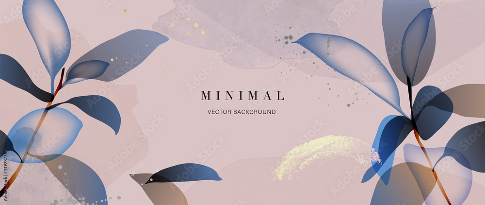 Minimal floral background vector. Abstract art wallpaper design with ...