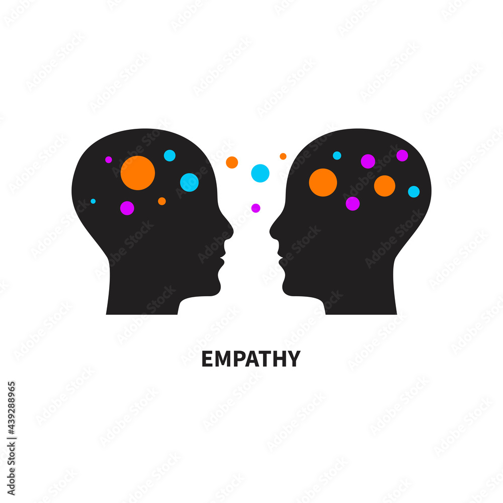 Logo of empathy, emotional intelligence. Two profiles vector de Stock ...