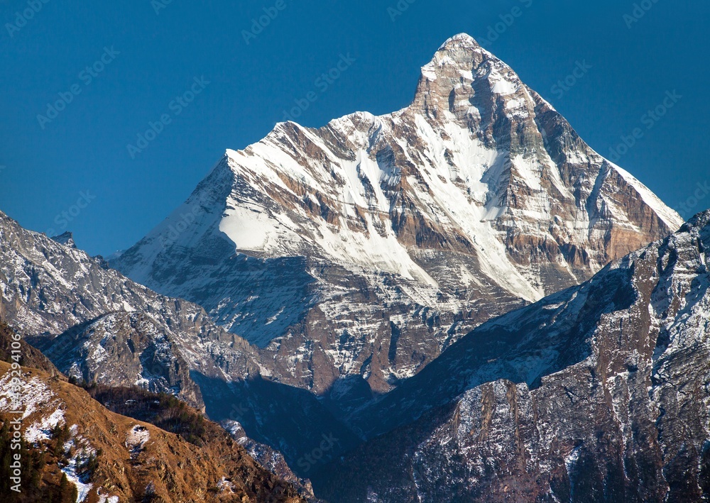 mount Nanda Devi India himalaya mountain landscape Stock Photo | Adobe ...