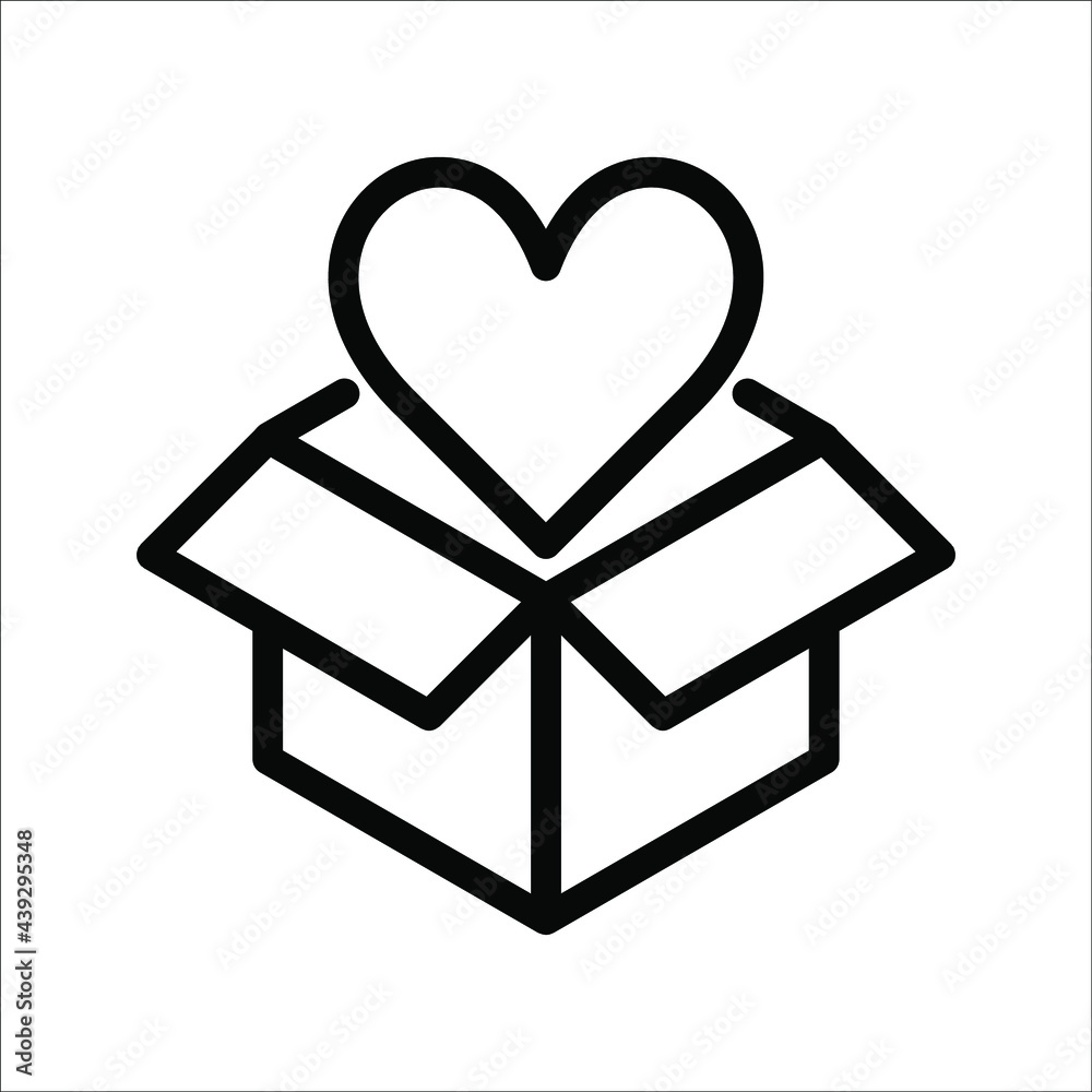Donation box vector icon. Flat vector donation box icon symbol sign ...