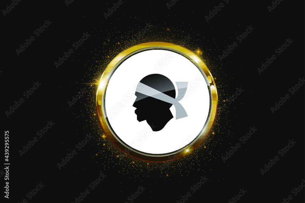 corsica flag inside a circular golden emblem Stock Vector | Adobe Stock