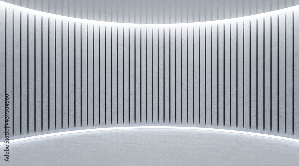 Futuristic design light grey color hall area for car presenation or ...