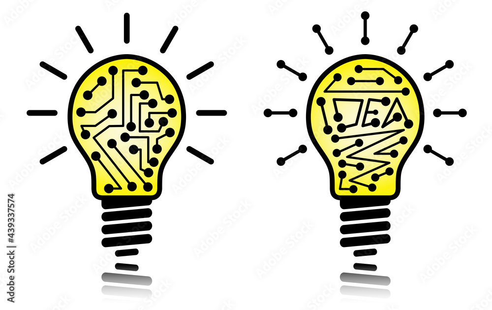 Idea bulb with circuid board vector design. Business concept design to ...