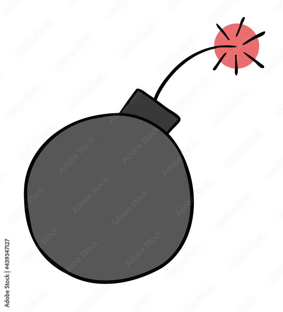 Cartoon vector illustration of bomb about to explode Stock Vector ...