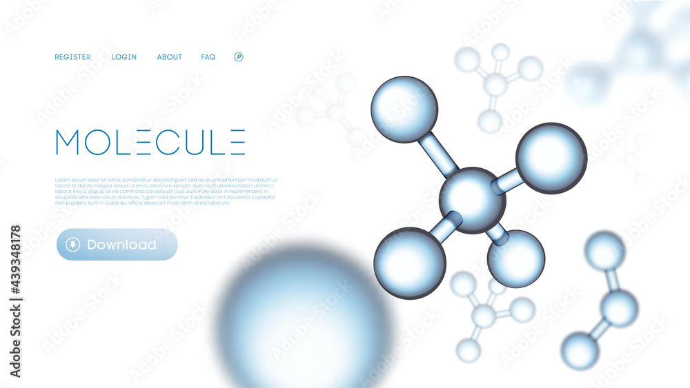 Molecular particles background compounding template. Gene abstract ...