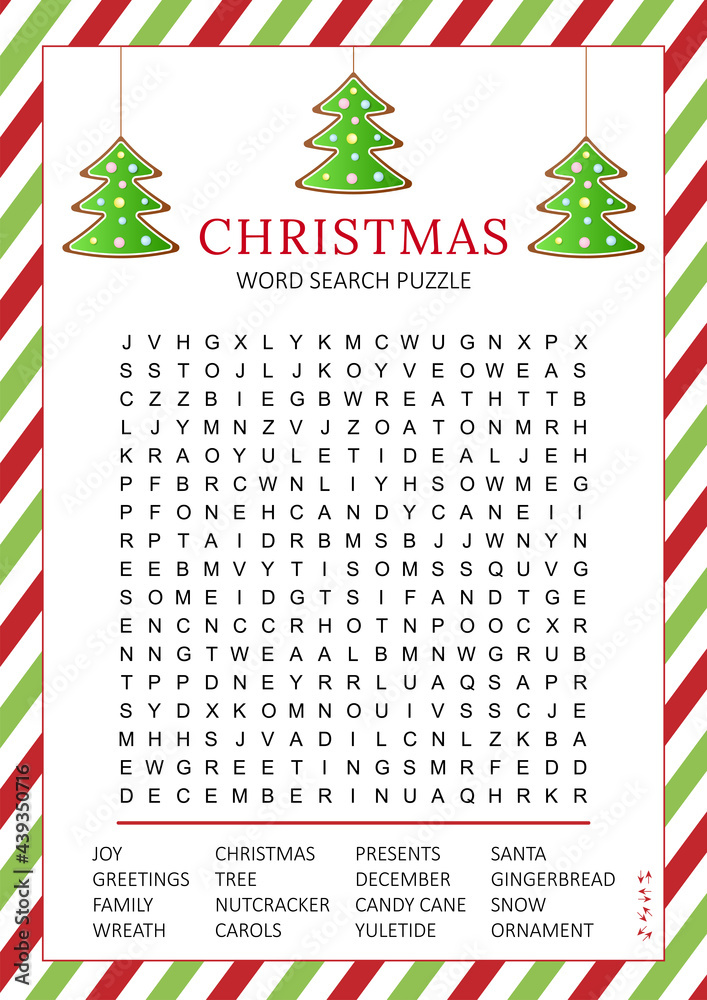 Beautiful Christmas word search puzzle for children or adults ...