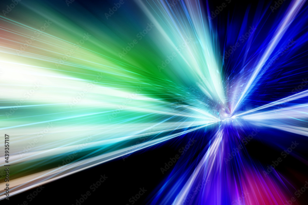 Rainbow spectrum lighting speed line explosion burst.Warp speed hyper ...