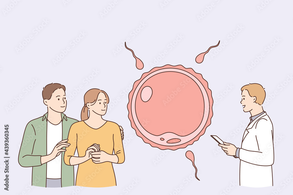 Vettoriale Stock Human reproduction, children planning concept. Young ...