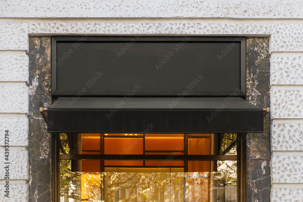 Blank store signage sign design mockup isolated, Clear shop template. Street hanging mounted on ...