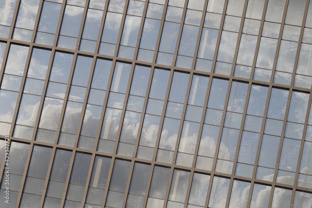 Photo of an urban texture. Part of the facade of a modern building ...