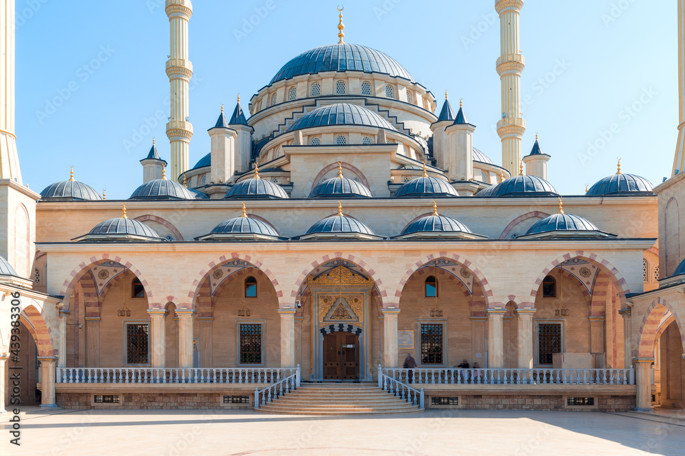 The Akhmad Kadyrov Mosque in Grozny - Chechnya, Russia Stock Photo ...
