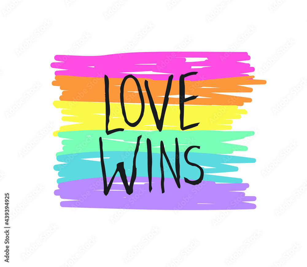 Vector Doodle Illustration Rainbow. Cartoon Pride Colorful Drawing ...