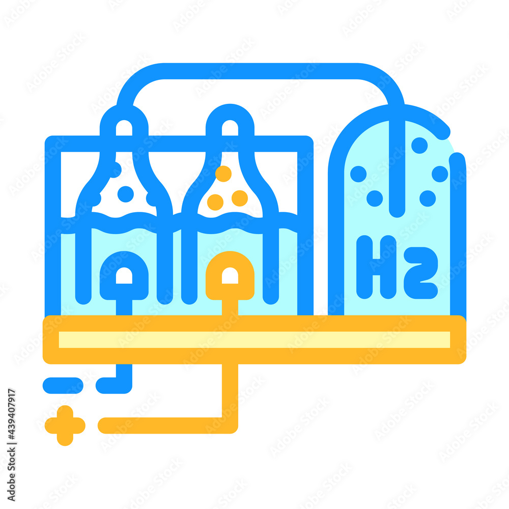 hydrogen production process color icon vector. hydrogen production ...