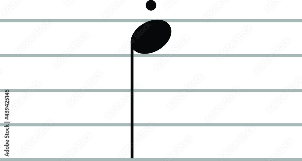 Black music symbol of Staccato note on ledger lines Stock Vector ...