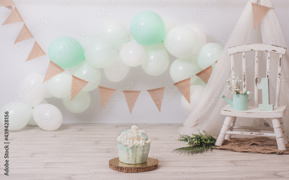 Fantastic mint colored birthday cake for a girl's or boy's birthday ...