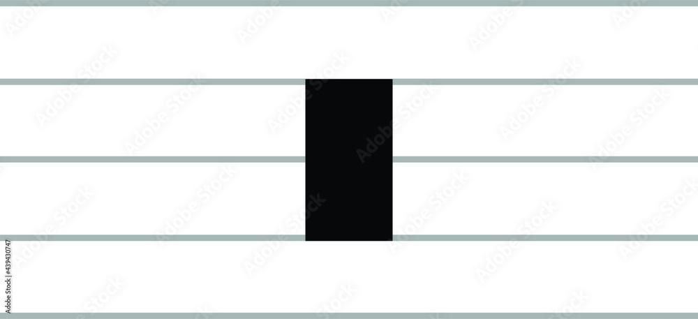 Black music symbol of Quadruple whole note rest on ledger lines Stock ...