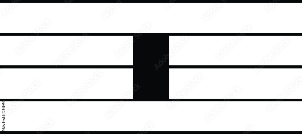 Black music symbol of Quadruple whole note rest on staff lines Stock ...