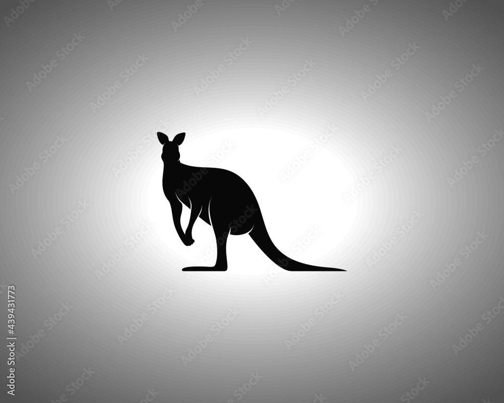 Kangaroo Silhouette. Isolated Vector Animal Template for Logo Company ...