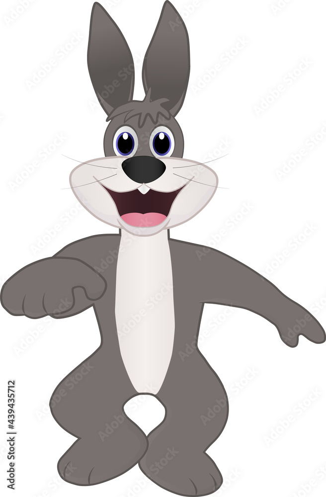 Cartoon illustration of a dancing rabbit Stock Vector | Adobe Stock